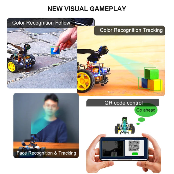 Raspberry Pi 5 Smart AI Vision 4WD Robot Car Electronic Kit DIY Learn
