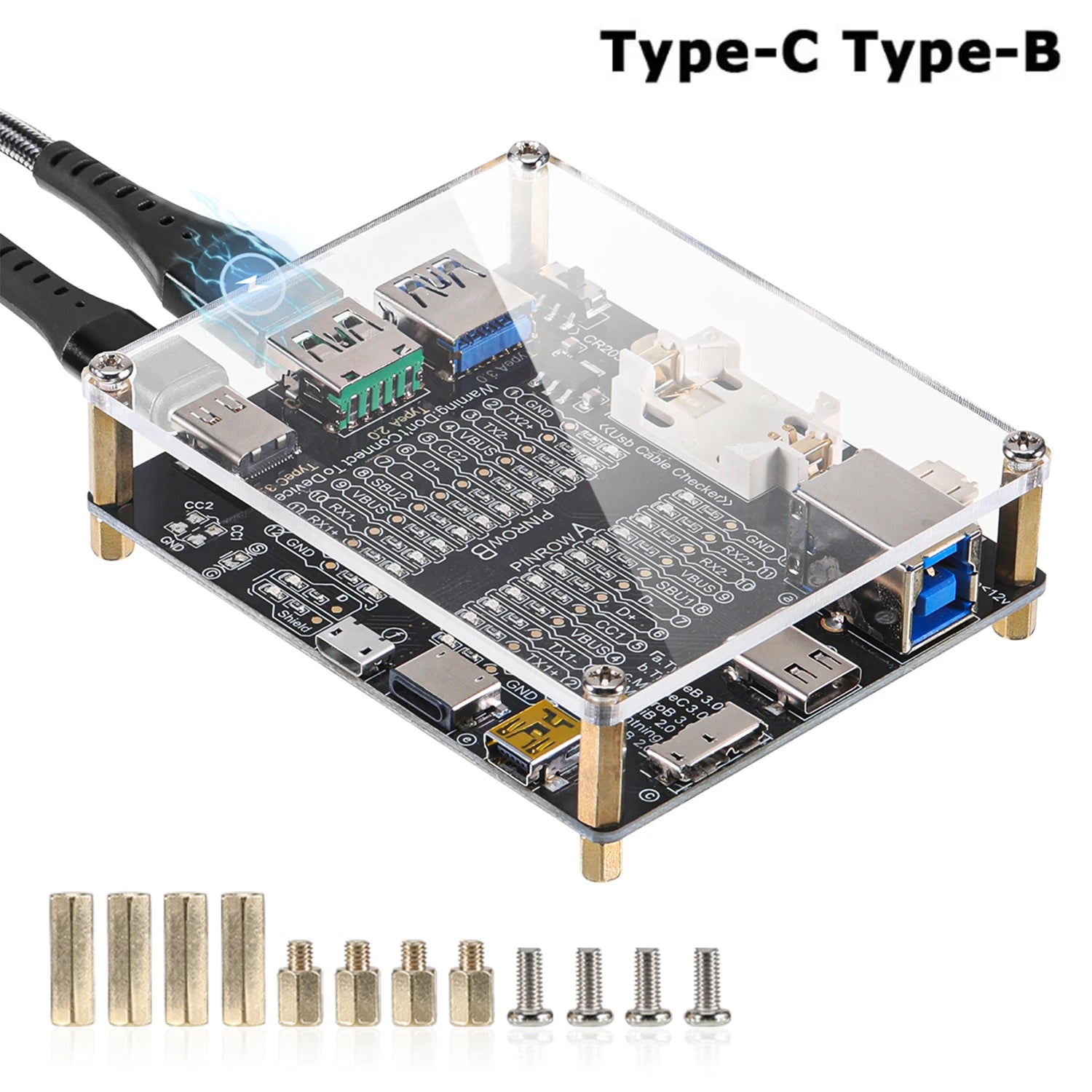 USB Cable Tester Type-C Type-B Micro Short Circuit Switch Test Board